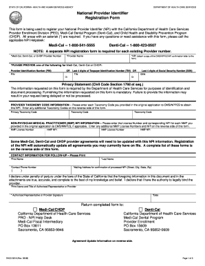 Fillable Online National Provider Identifier Registration Form Fax ...