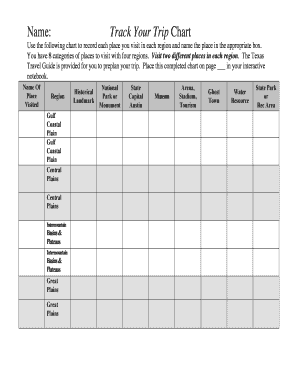 Fillable Online midlothian-isd Name Track Your Trip Chart - Midlothian ...