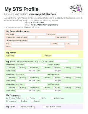 Fillable Online ftri My STS Profile - FTRI - ftri Fax Email Print ...