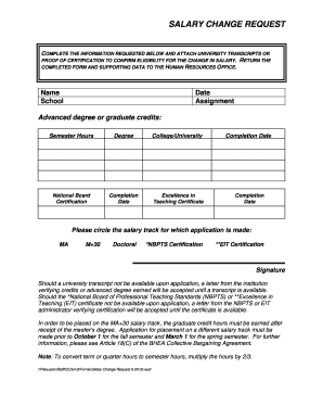 Fillable Online SALARY CHANGE REQUEST - bloomfieldorg Fax Email Print ...