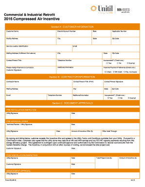 Fillable Online Commercial amp Industrial Retrofit 2016 Compressed Fax ...