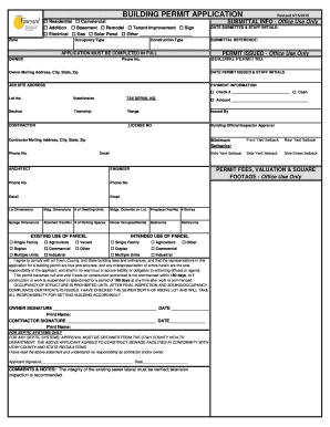 Fillable Online BUILDING PERMIT APPLICATION 6152015 Fax Email Print ...