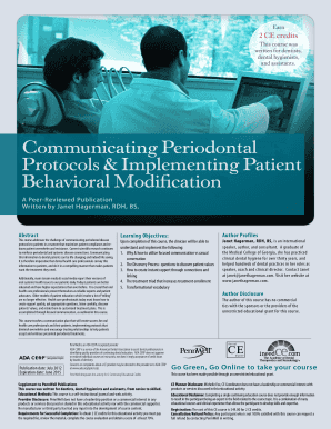 Fillable Online Communicating Periodontal Protocols Implementing ...