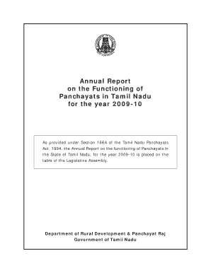 Fillable Online Annual Report on the Functioning of Panchayats in Tamil ...
