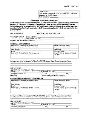 Fillable Online Prospective Tenant Rental Application2.doc Fax Email ...