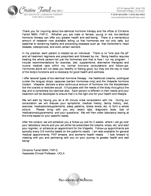 Fillable Online Thank you for inquiring about bioidentical hormone therapy and the office of ...