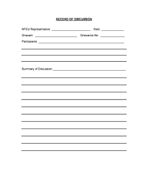 Fillable Online RECORD OF DISCUSSION - HyperMart Fax Email Print - pdfFiller
