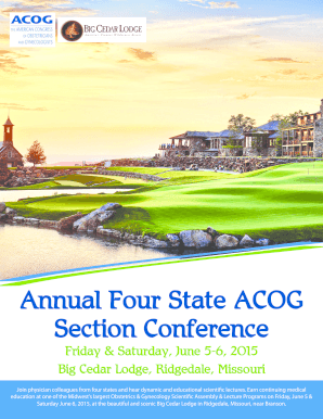 Fillable Online acog Annual Four State ACOG Section Conference - acog ...