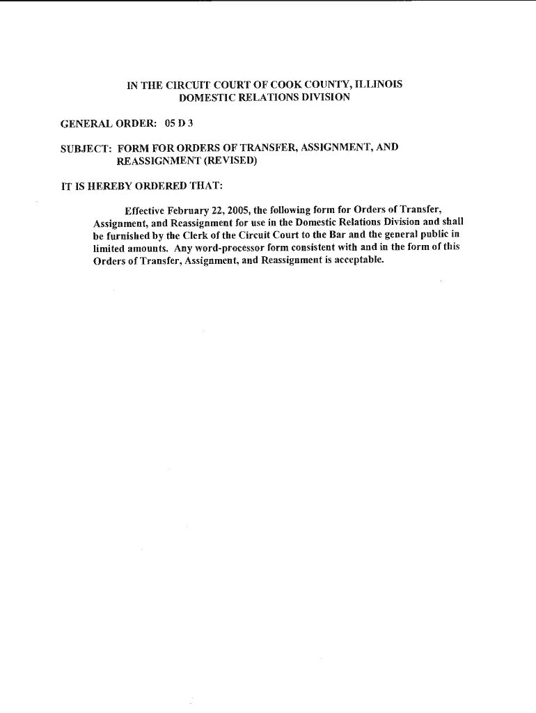 Fillable Online cookcountycourt GENERAL ORDER 05 D 3 Fax Email Print ...