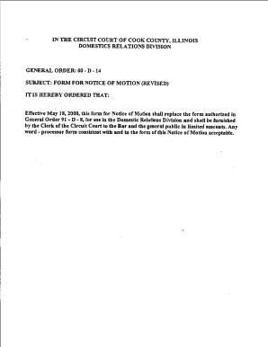Fillable Online cookcountycourt GENERAL ORDER 00 D 14 Fax Email Print ...