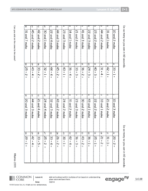 Fillable Online NYS COMMON CORE MATHEMATICS CURRICULUM Lesson 6 Sprint ...