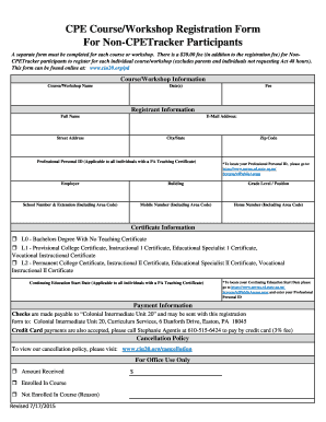 Fillable Online ciu20 Non-CPE Tracker Registration Form Fax Email Print - pdfFiller
