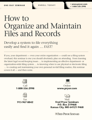 Fillable Online How to Organize and Maintain Files and Records Fax ...