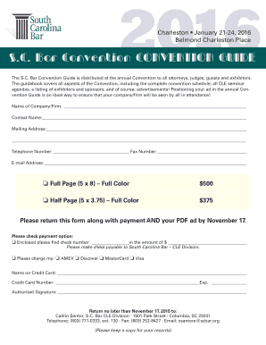 Fillable Online scbar SC Bar Convention CONVENTION GUIDE Fax Email ...