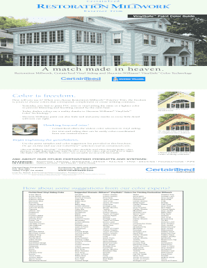 Fillable Online VinylSafe Paint Color Guide Fax Email Print - pdfFiller