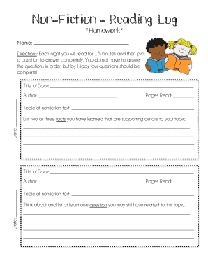 Fillable Online wtps NonFiction Reading Log - HWdocx - wtps Fax Email ...