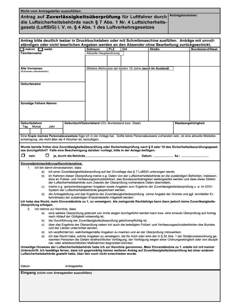 Ausfüllbar Online Antrag bitte deutlich lesbar in Druckbuchstaben oder ...