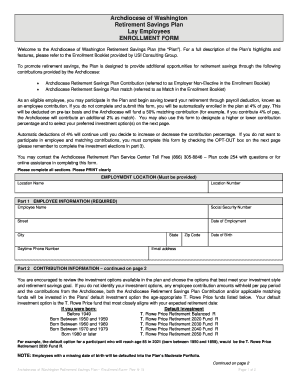 Fillable Online Enrollment Form for Lay People with Catch Up Fax Email ...