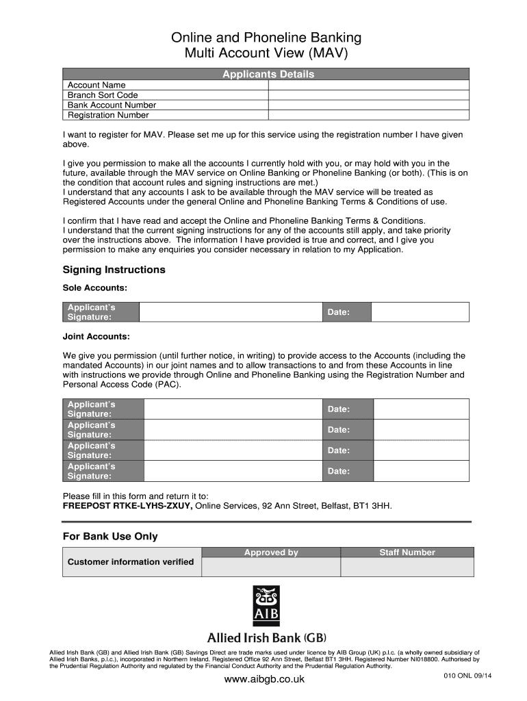 Fillable Online business aibgb co 010 ONL - MAV Signing Form 0914doc ...