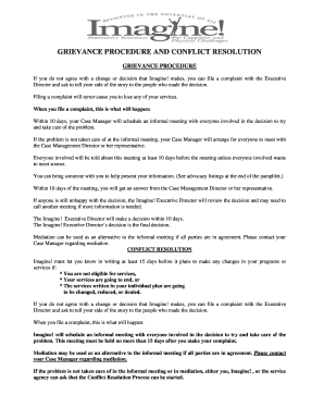 Fillable Online GRIEVANCE PROCEDURE AND CONFLICT RESOLUTION Fax Email ...