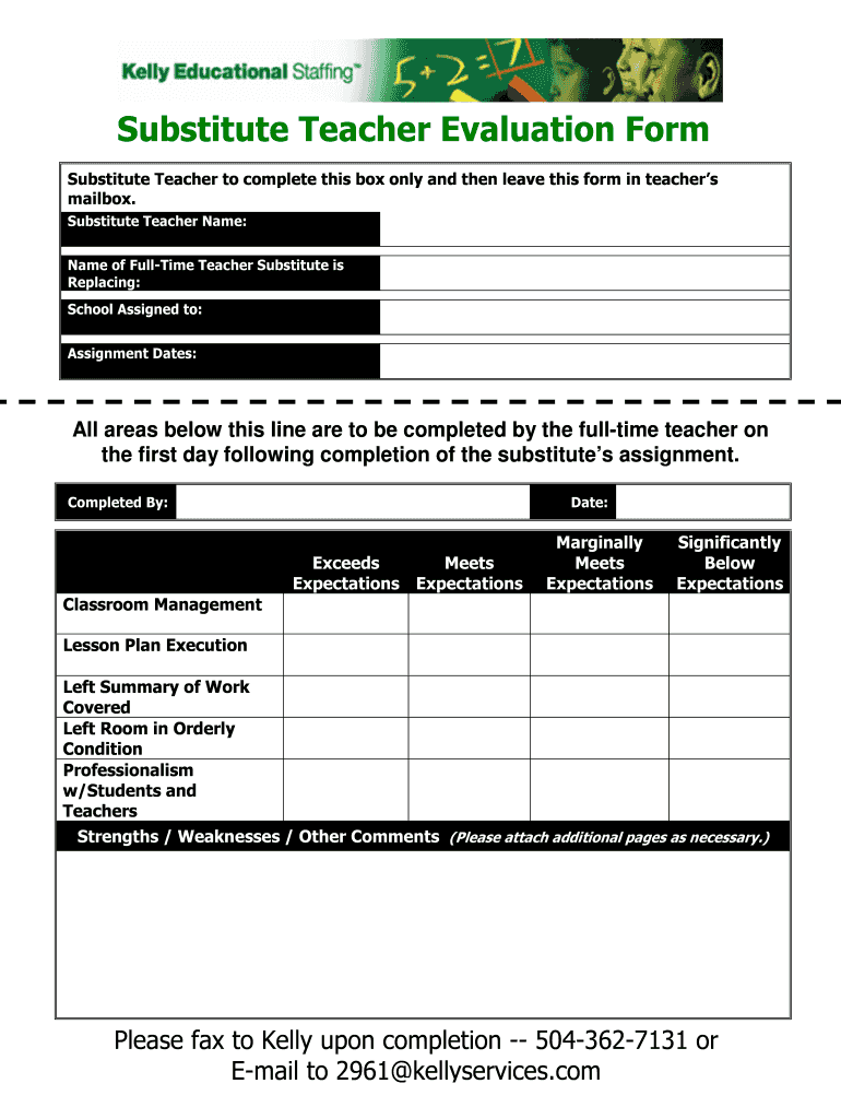 Fillable Online nctq Substitute teacher eval form - National Council on ...