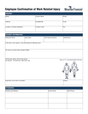 Fillable Online Employee Confirmation of Work Related Injuryqxp Fax ...