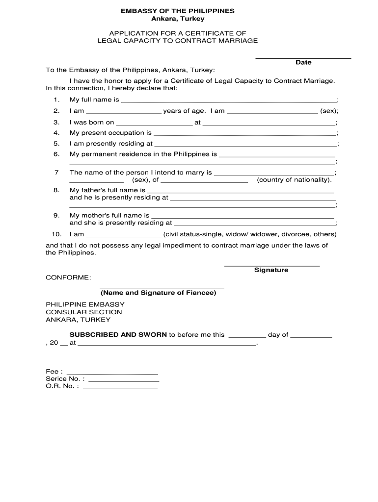 Fillable Online ankarape dfa gov Application Affidavit Form for a ...