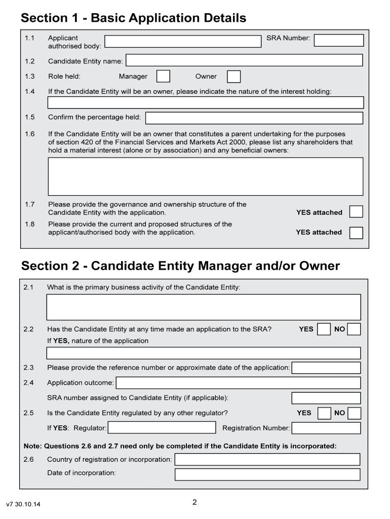 Fillable Online FA3 - Entity ManagerOwner Application Form Fax Email Print - pdfFiller