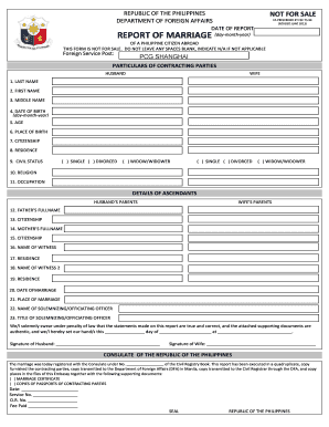 Fillable Online shanghaipcg dfa gov REPORT OF MARRIAGE (daymonthyear ...