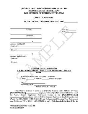 Fillable Online wcers Sample DRO Form 10E Fax Email Print - pdfFiller