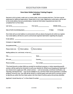Fillable Online outreach psu Visible Emissions Fax Email Print - pdfFiller