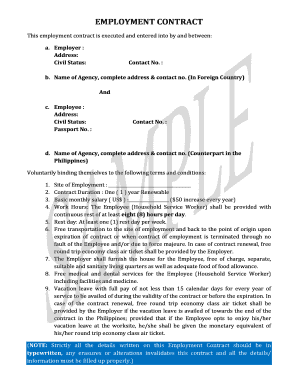 Fillable Online isdpe com Sample Contract Agreement - Philippine ...