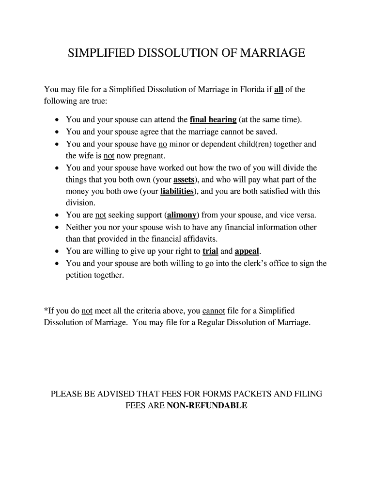 Fillable Online SIMPLIFIED DISSOLUTION OF MARRIAGE Fax Email Print ...