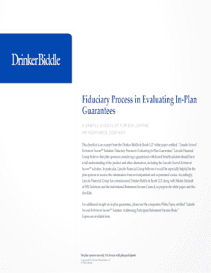 Fillable Online Fiduciary Process in Evaluating In-Plan Guarantees Fax ...