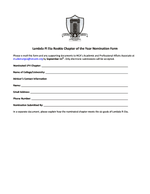 Fillable Online natcom LPH Rookie Chapter of the Year Application Form ...