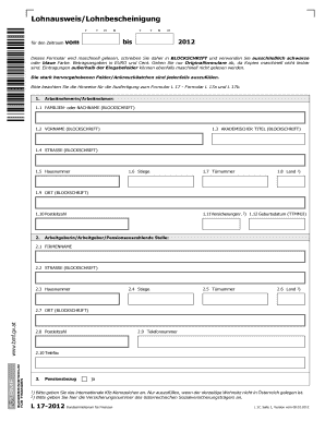 Lohnausweis Formular L17 - Fill Online, Printable, Fillable, Blank ...