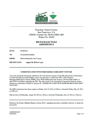 18 Printable Cover Letter For Project Bid Forms and Templates ...