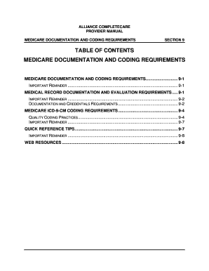Fillable Online MEDICARE DOCUMENTATION AND CODING REQUIREMENTS Fax Email Print - pdfFiller