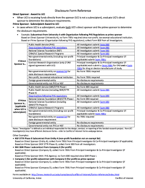 Fillable Online research uci Disclosure Form Reference - UC Irvine ...