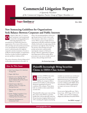 Fillable Online Commercial Litigation Report - pepperlawcom Fax Email ...