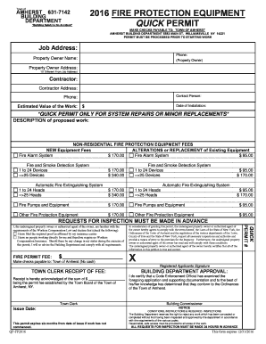 Fillable Online amherst ny AMHERST 631-7142 FIRE PROTECTION EQUIPMENT ...