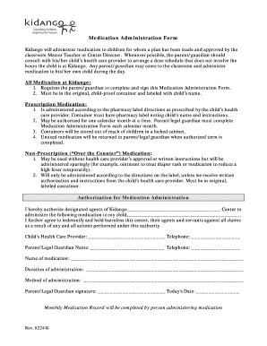 Fillable Online kidango Medication Administration Form - Kidango ...