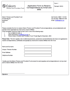 Fillable Online Application Form to Receive Correspondence by Email and ...