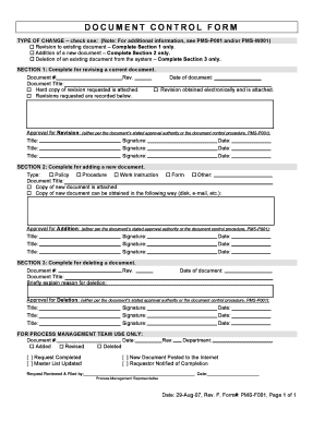 Fillable Online wenatcheeschools DOCUMENT CONTROL FORM - Wenatchee ...