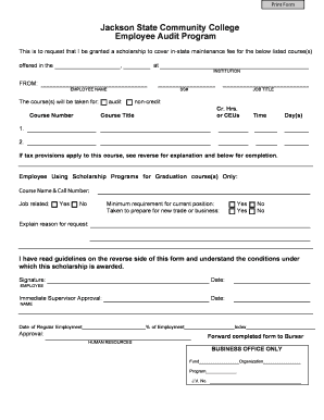 Fillable Online jscc Jackson State Community College Employee Audit ...