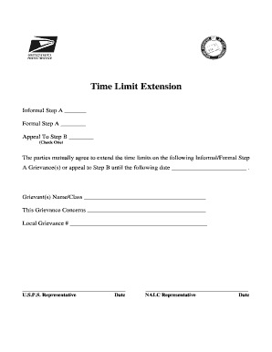Fillable Online Time Limit Extension - Letter Carrier Connection Fax ...