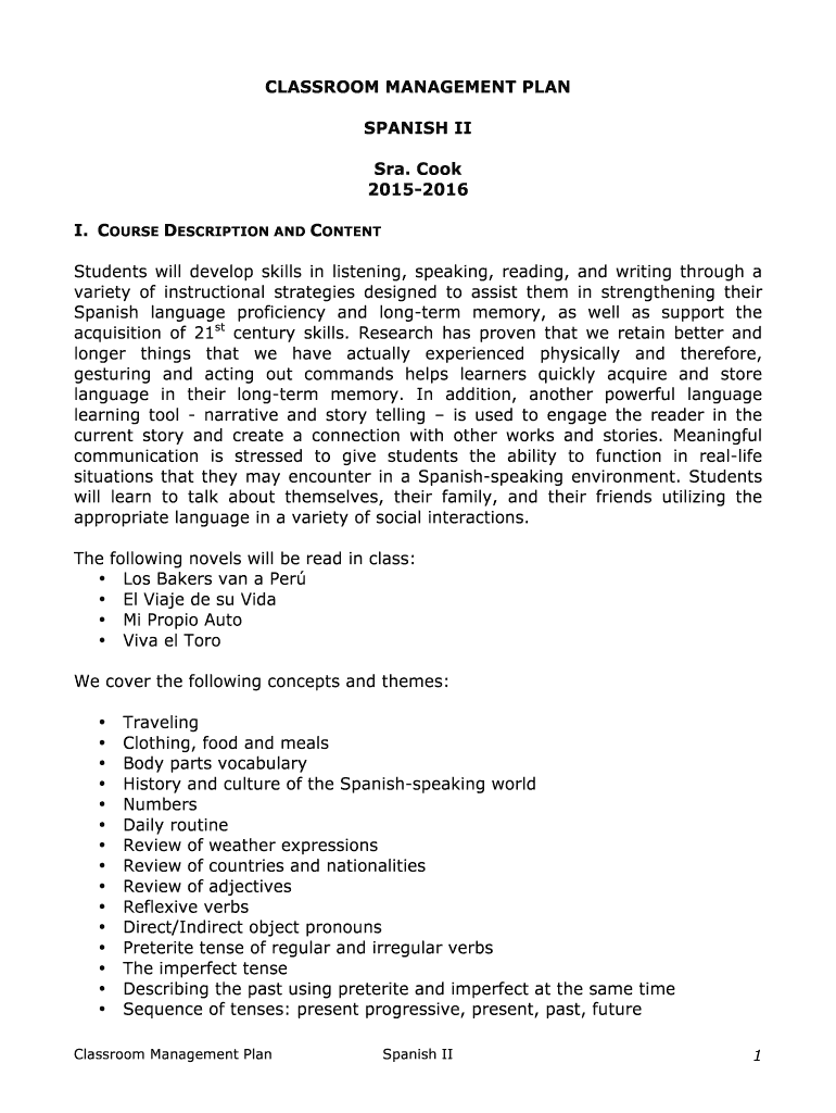 Fillable Online losal SPANISH II - losal Fax Email Print - pdfFiller