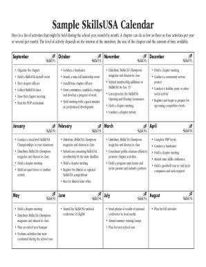 Fillable Online Sample SkillsUSA Calendar Fax Email Print - pdfFiller