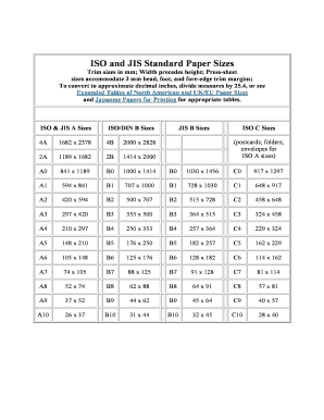 Fillable Online ISO and JIS Standard Paper Sizes Fax Email Print ...