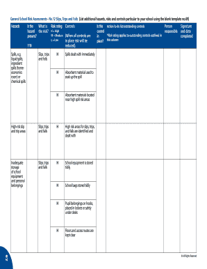 Fillable Online hsa General School Risk Assessments - No12 Slips Trips ...